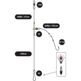Greys Shore Clipped Rig (Impact Lead) 1 Hook Size 1/0 | Jims