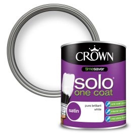 Crown Solo One Coat Satin Pure Brilliant White 750ml