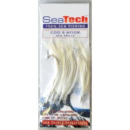 Storm/Seatech White Cod Feathers 6 Hook Hook Size 6/0